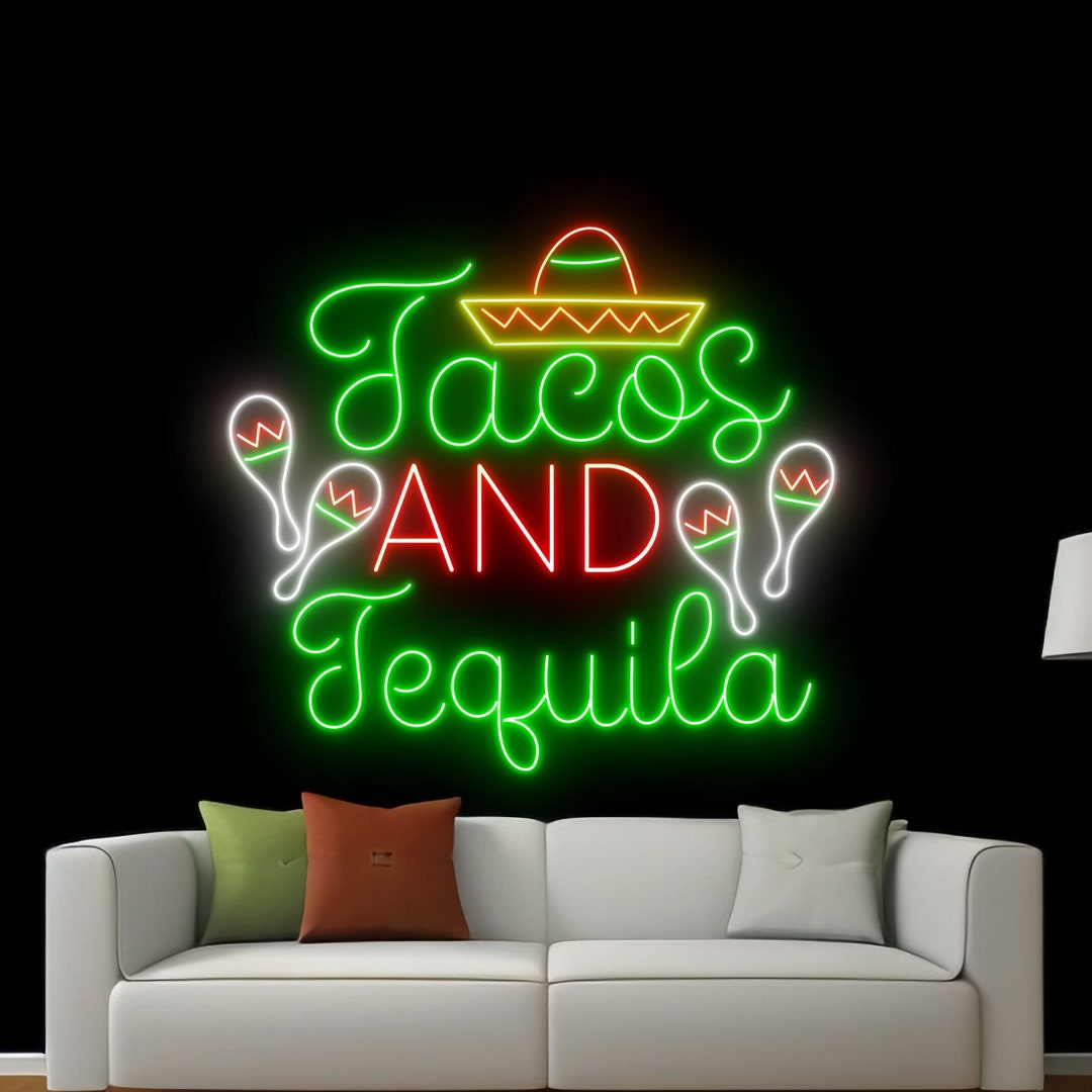 Tacos and Tequila Neon Sign, Tequila Tacos Led Light, Tacos Tequila ...