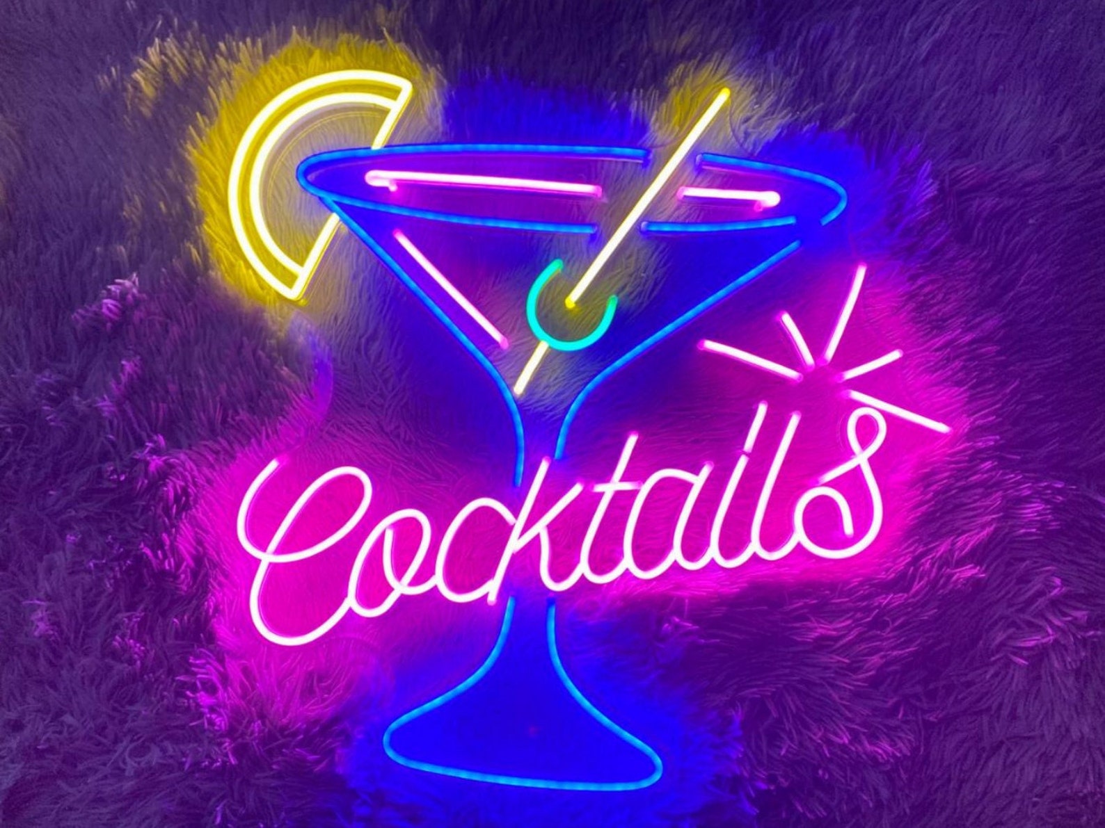 Cocktails Led Sign Cocktails Neon Sign Wall Decor Neon - Etsy