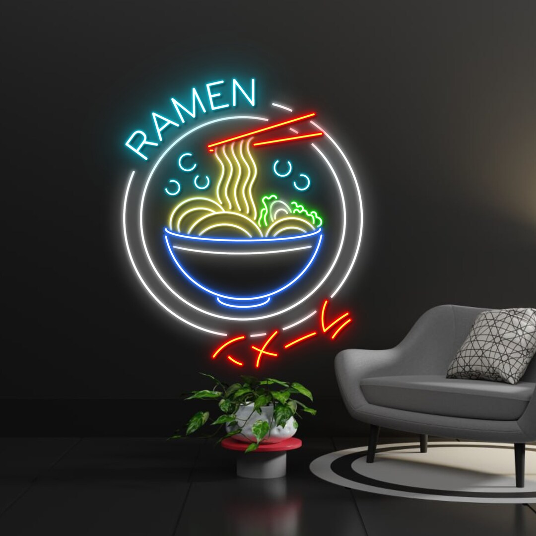 Ramen Neon Sign Ramen Led Sign Wall Decor Japanese Noodles Neon Sign