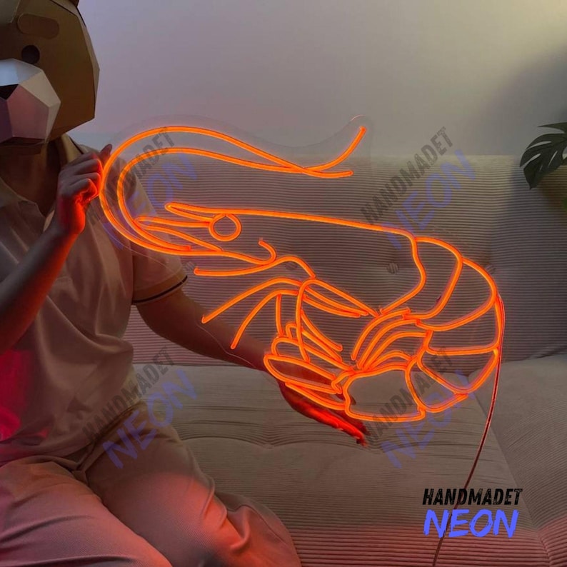 Shrimp Neon Sign, Sea Food Led Sign, Lobster Led Light, Crawfish Neon ...