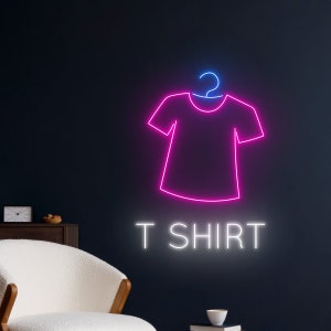 T Shirt Neon Sign, T Shirt Led Sign, Wardrobe Hanger Neon Light ...