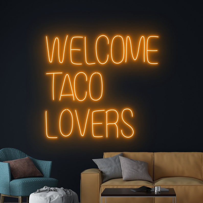 Welcome Taco Lovers Neon Sign, Tacos Neon Light, Mexican Tacos Led ...