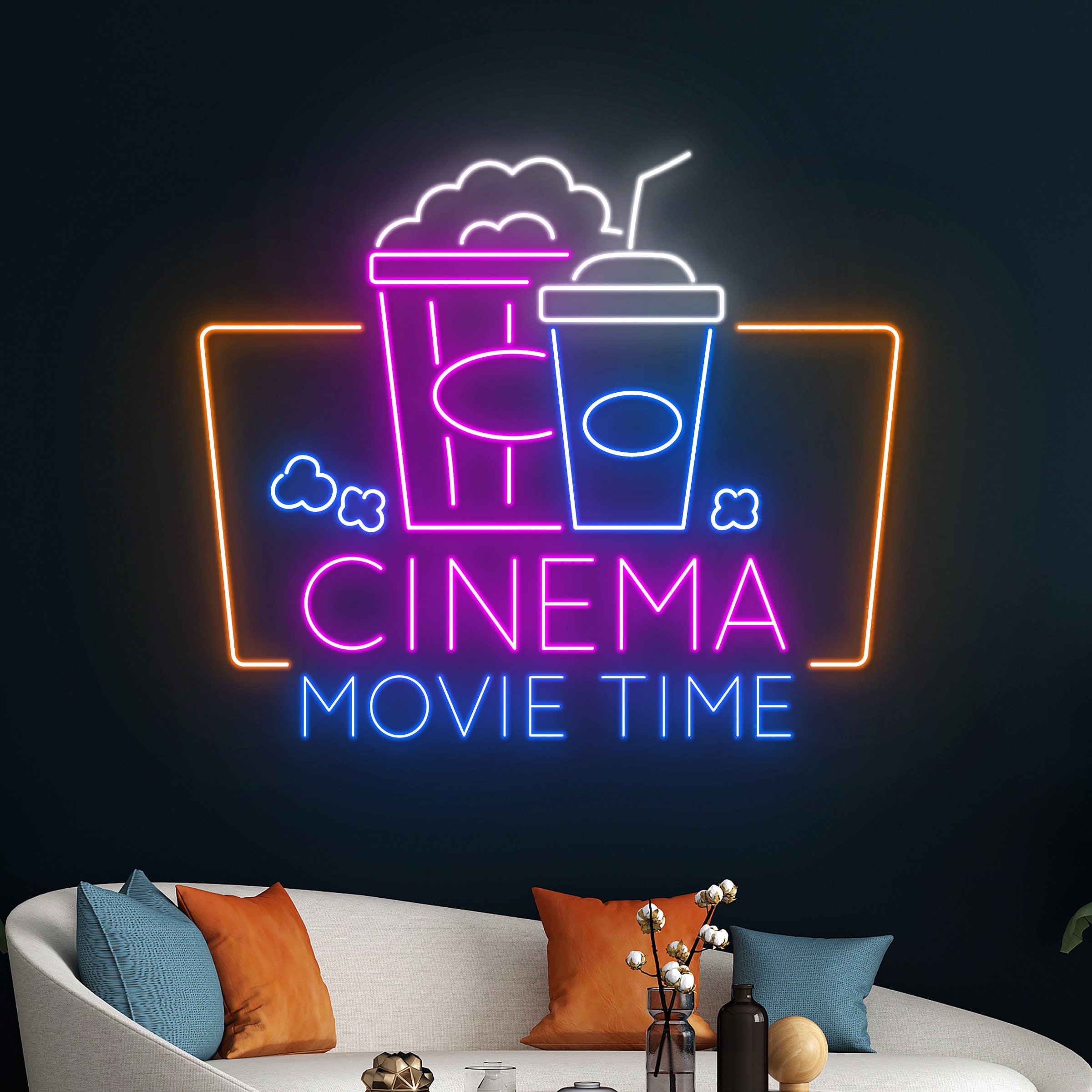 Cinema Neon Sign, Movie Time Neon Light, Movie Theater Led Light ...
