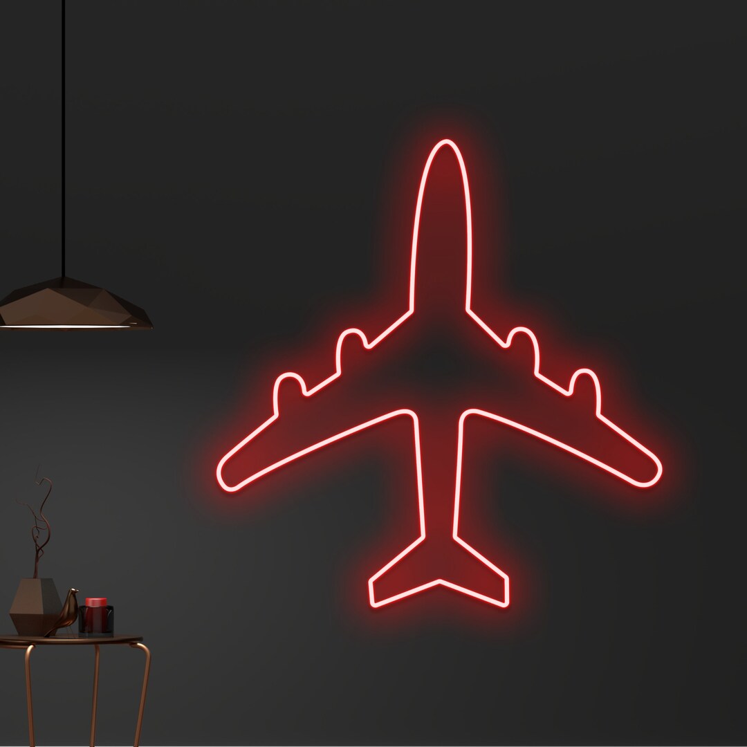 Custom Air Plane Neon Sign, Airplane Led Light, Jet Led Sign, Aircraft ...