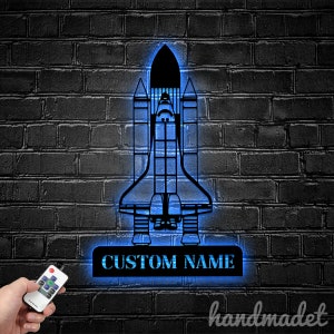 Personalized Space Shuttle Metal Wall Sign, Rocket Metal Wall Light ...