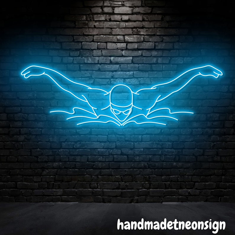 Swimmer Neon Sign, Custom Swimmer Led Sign, Swimming Neon Light ...