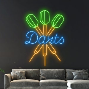 Dart Game Neon Sign, Wall Decor, Dart Neon Sign, Custom Neon Sign ...