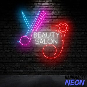 Beauty Salon Open Neon Sign, Hairdresser Led Sign, Hair Neon Light ...