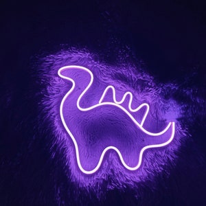 Cute Dinosaur Led Sign, Cute Dinosaur Neon Sign, Wall Decor, Game Room ...