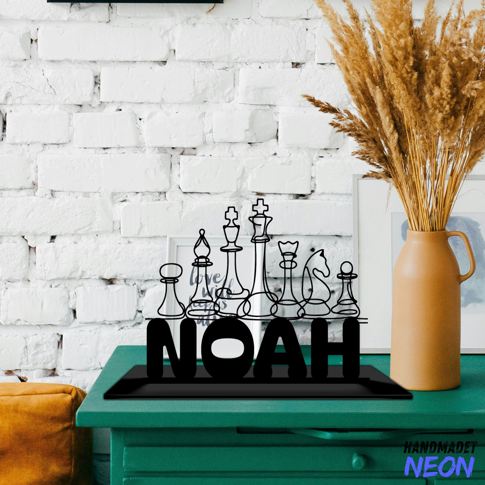 Custom Chess Table Decor, Chess Piece Metal Shelf Decor Home, Chess ...