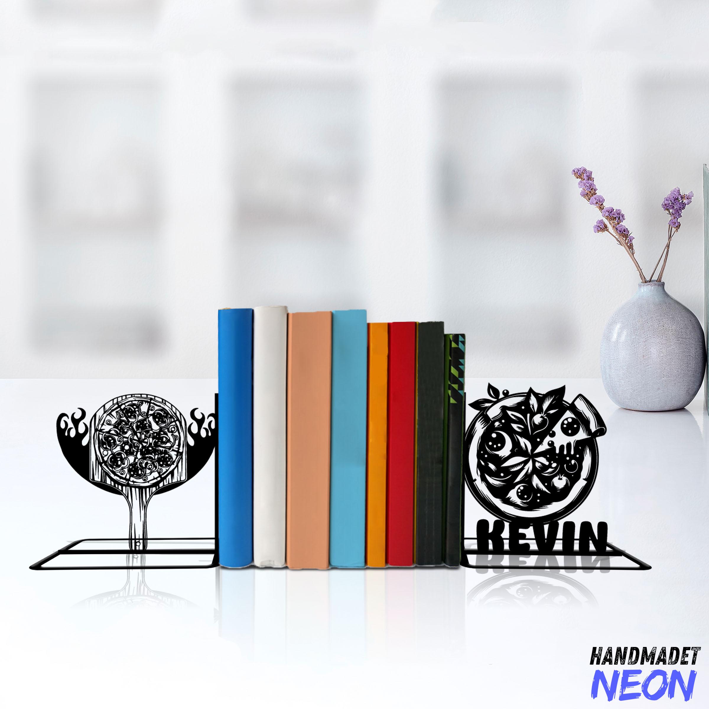 Custom Pizza Metal Bookends, Italian Pizza Name Bookend, Food Store ...
