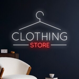 Clothing Store Clothes Hangers Led Sign, Wardrobe Hanger Neon Sign ...