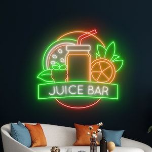 Juice Bar Neon Sign, Juice LED Light, Juice Fresh Fruit Neon Light, Bar ...