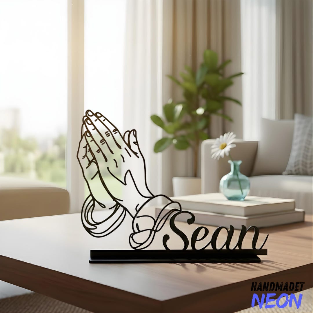 Praying Table Decor: Faith Prayer Metal Sign, Religious Desk Decor for ...