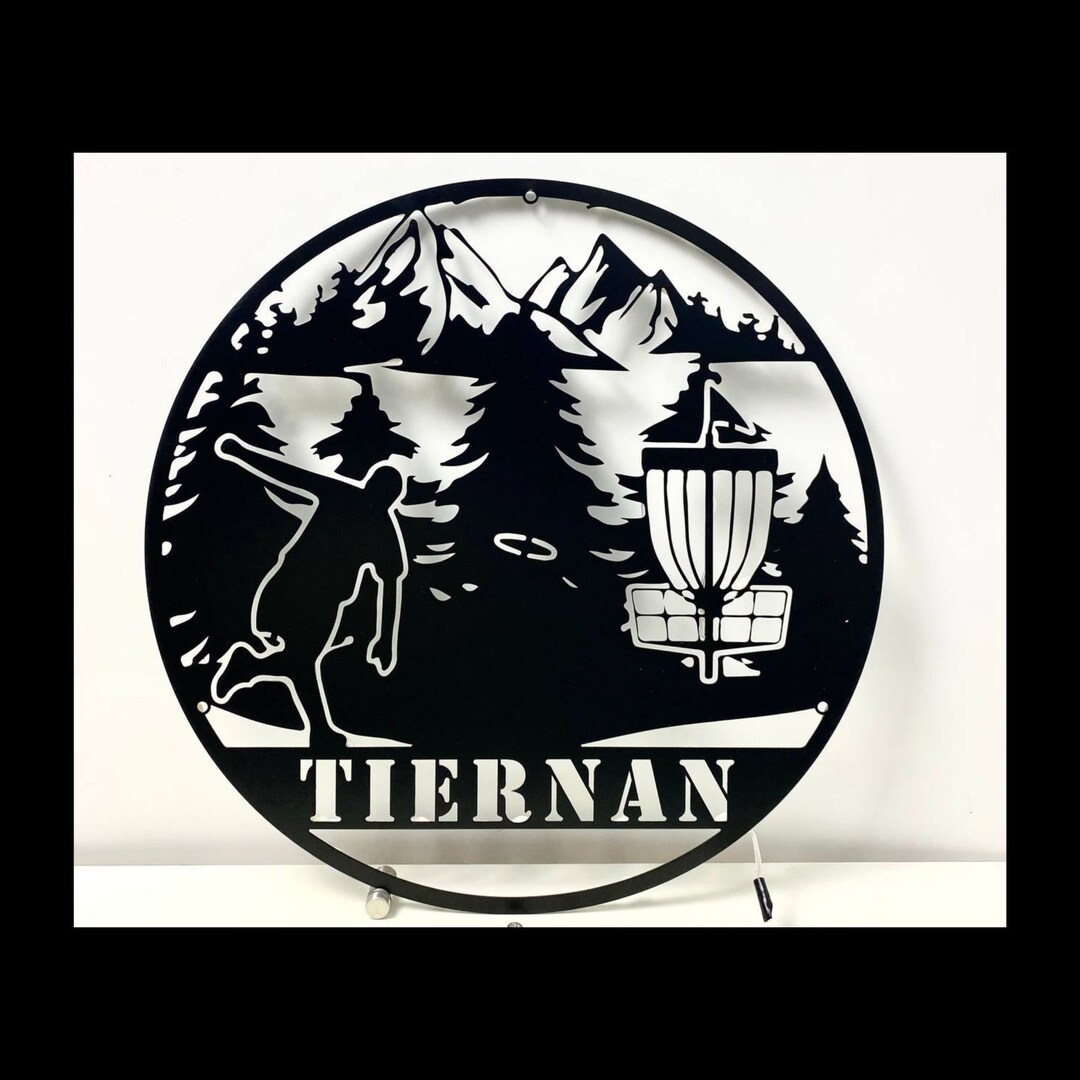 Custom Disc Golf Name Metal Wall Art LED Light, Disc Golf Metal Sign ...