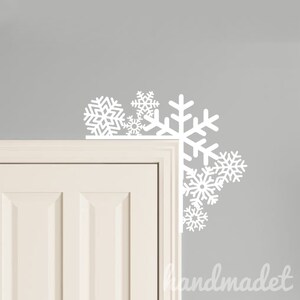 Personalized Snowflakes Door Corner Sign, Snowflake Metal Door Topper ...