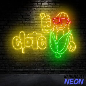 Mexican Elote Neon Sign, Elote Corn Led Sign, Elote Led Light, Elote ...