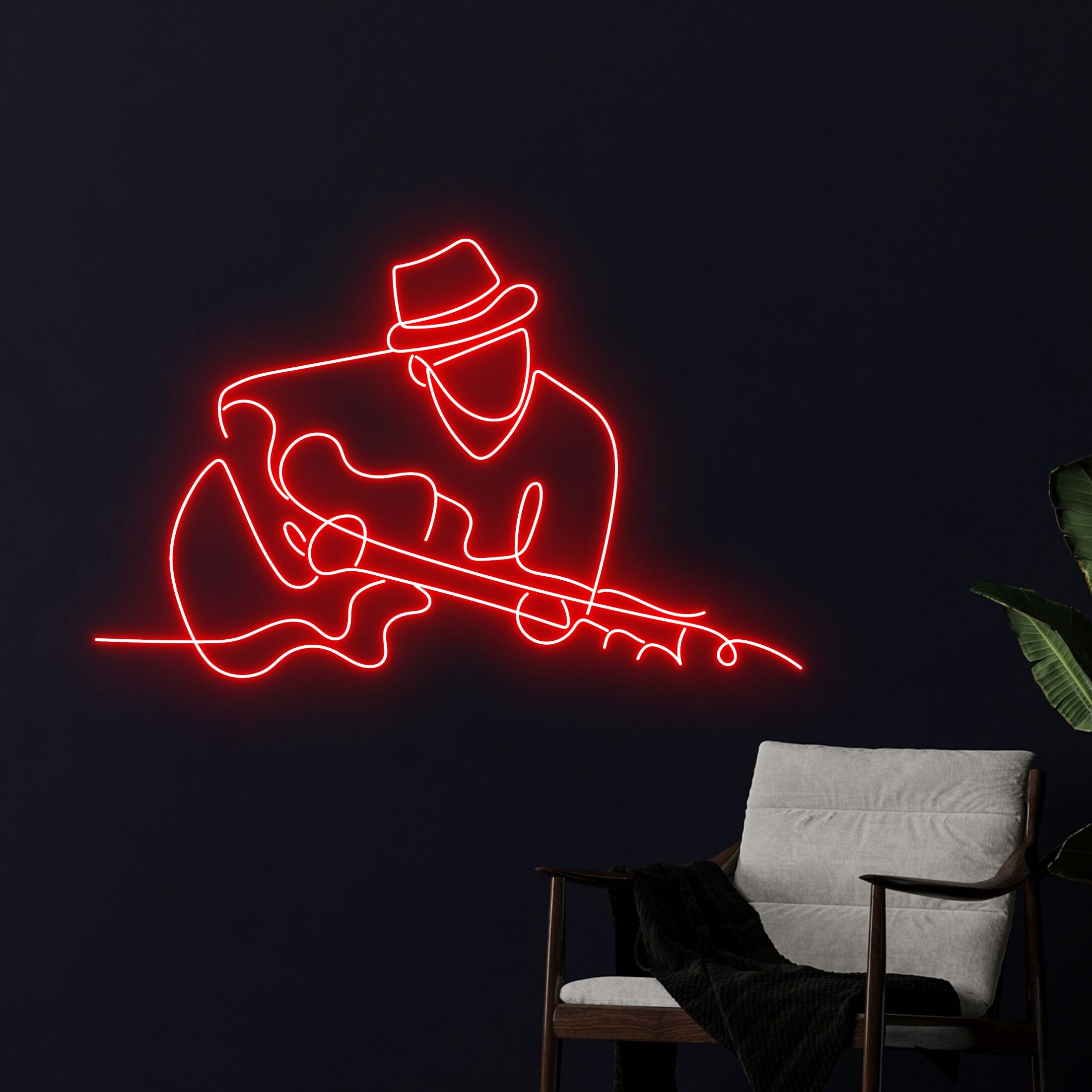 Guitarist Neon Sign, Guitar Neon Light, Music Instrument Neon Sign ...