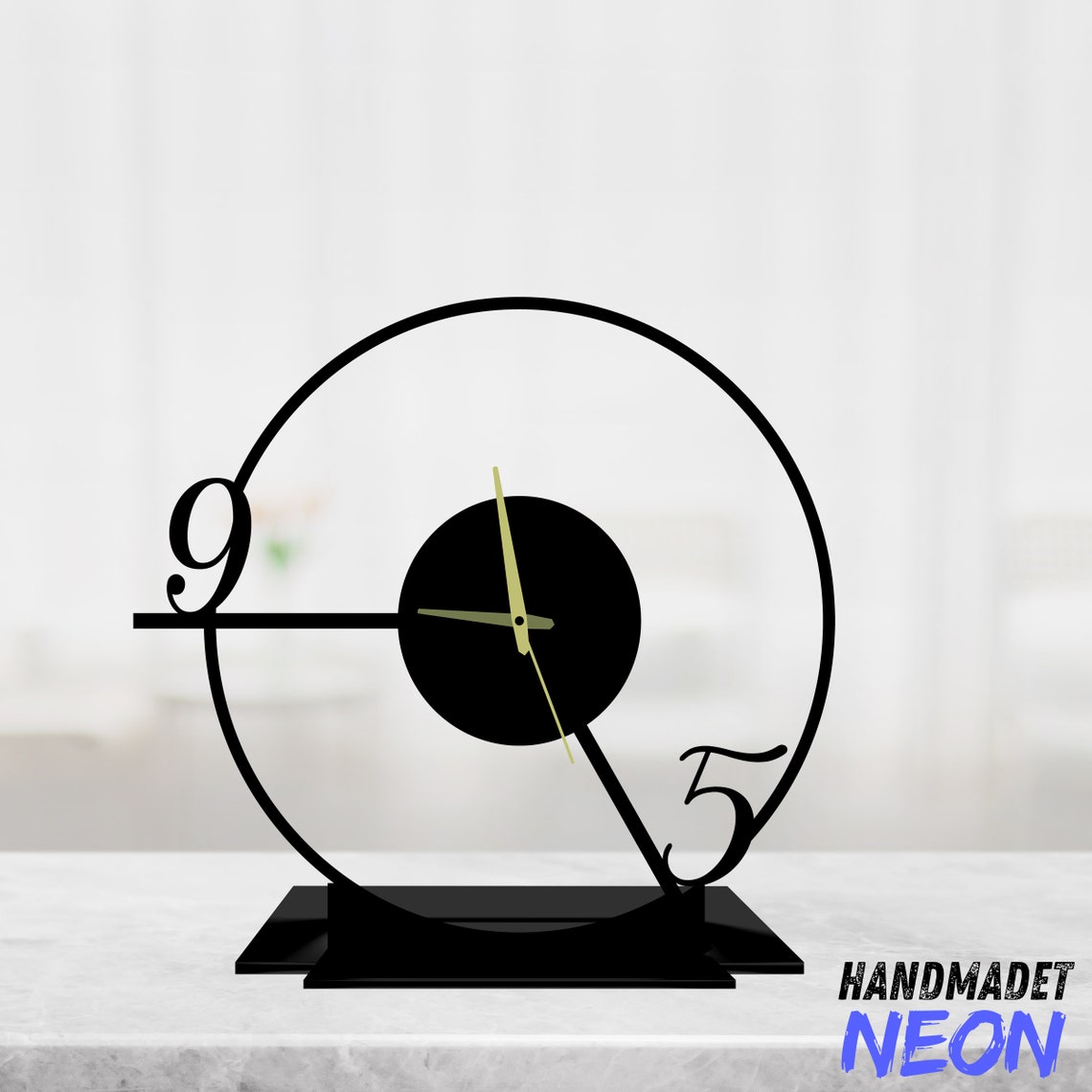 Custom Minimalist Tabletop Metal Clock, Modern Office Desktop Clock ...