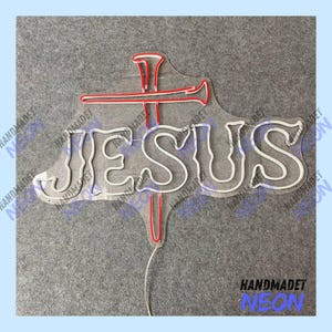 Jesus Cross Neon Sign, Jesus Cross Led Sign, Jesus Cross Thanksgiving ...