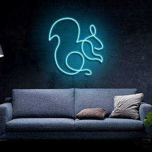 Squirrel Neon Sign, Squirrel Led Sign, Home Decor, Custom Neon Sign ...