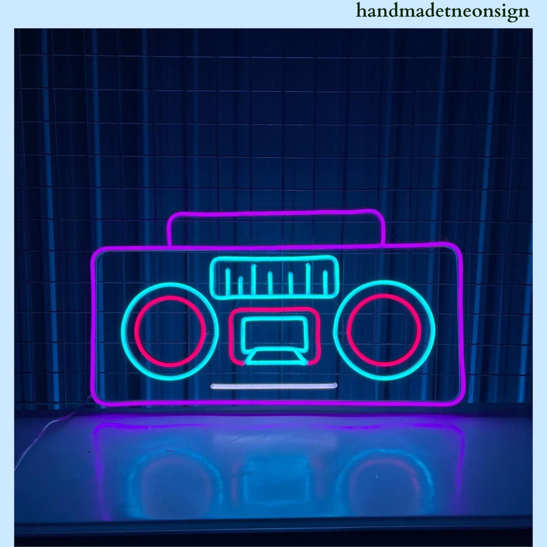 Boombox Neon Sign, Tape Recorder Led Sign, Music Stereo Led Light ...
