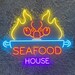 Seafood Neon Sign, Seafood Led Sign, Seafood Led Light, Seafood ...