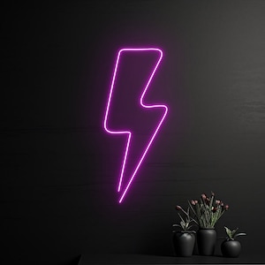 Lighting Bolt Neon Sign, Light Bolt LED Light, Thunder Led Sign ...