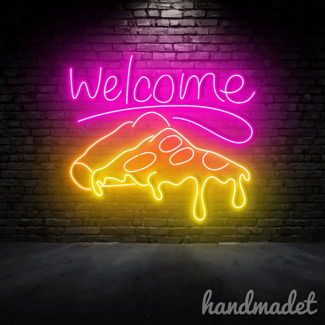 Pizza Welcome Neon Wall Sign, Pizza Led Wall Sign, Italia Food Neon ...