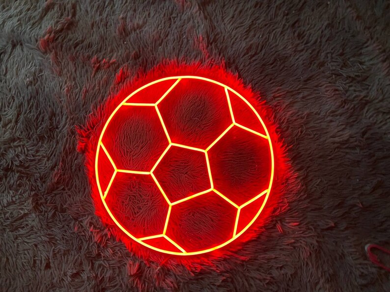 Soccer Ball Neon Sign Football Led Sign Wall Decor Footbal - Etsy
