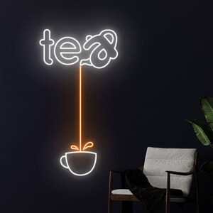 Tea Neon Sign, Tea Cup Neon Light, Tea Pot LED Light, Drinking Led Sign ...