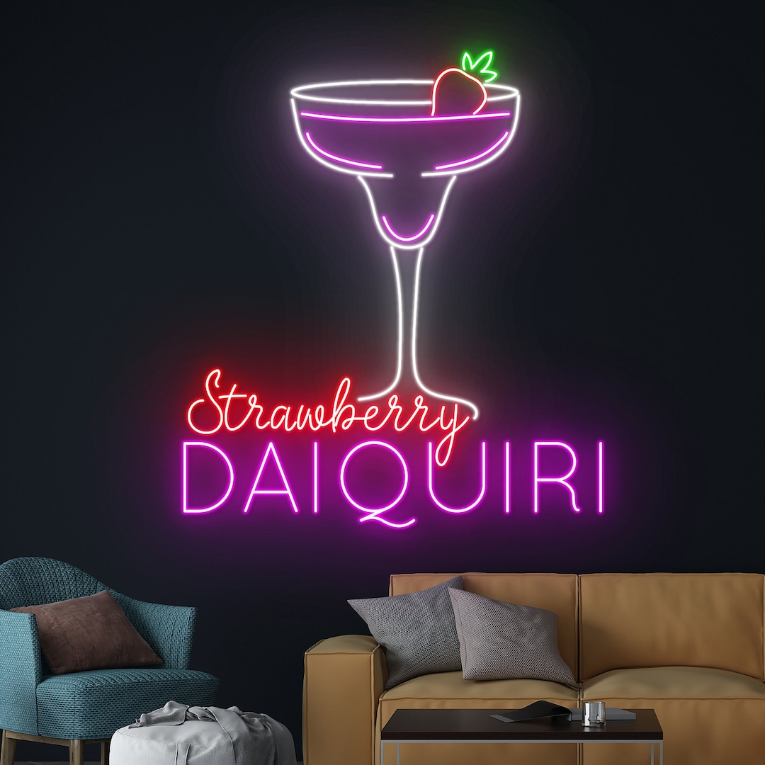 Strawberry Daiquiri Led Sign, Strawberry Daiquiri Neon Light, Daiquiri ...
