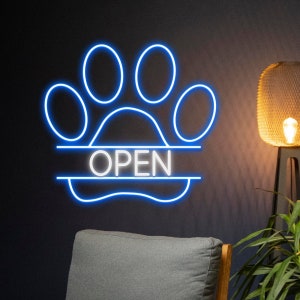 Open Paw Led Sign, Paw Open Neon Sign, Dog Paw Led Light, Pet Neon ...