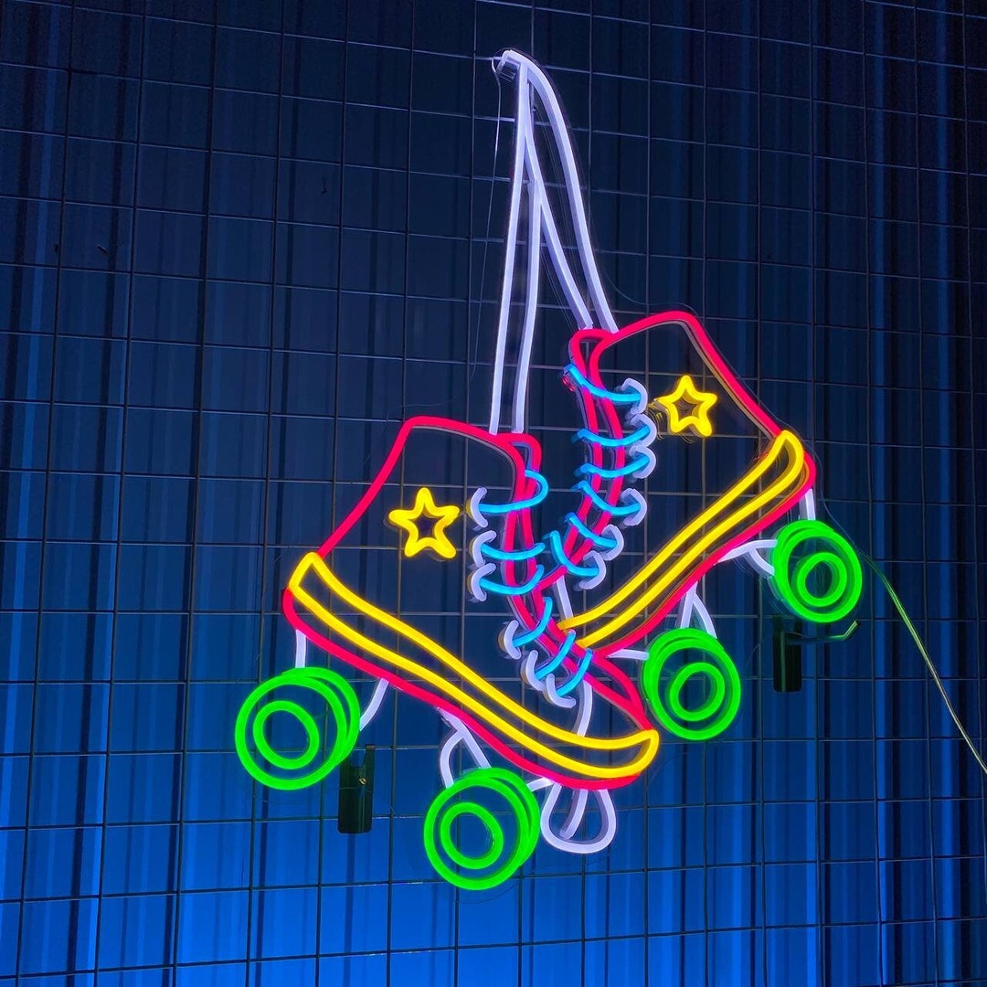 Custom Roller Skate Neon Sign, Roller Skate Shoes Led Light, Roller ...
