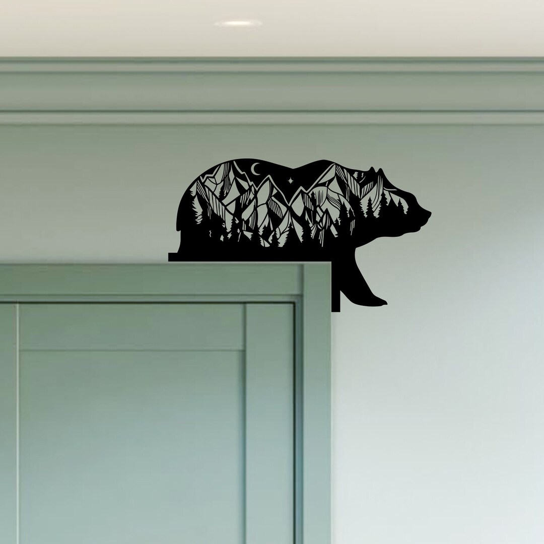 Personalized Bear Door Corner Metal Wall Art, Bear Metal Sign Door ...