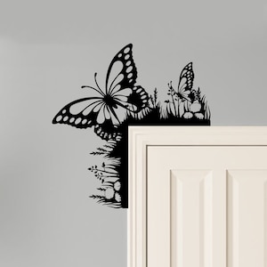 Personalized Butterfly Door Corner Metal Wall Art, Butterfly Metal Sign ...