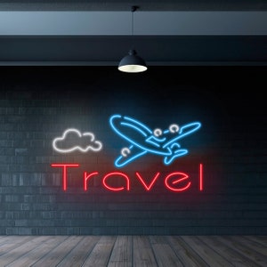 Airplane Neon Sign, Airplane Led Sign, Airplane Wall Decor, Plane Led ...