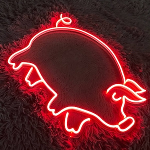 Cute Pig Led Sign, Pig Neon Sign, Wall Decor, Pig Led Light, Custom ...