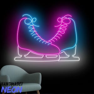 Ice Skating Neon Sign, Ice Skate Shoes Led Sign, Ice Skating Neon Light ...