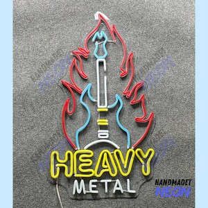 Custom Heavy Metal Led Sign, Simply Metal Neon Light, Rock Music Neon ...
