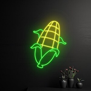 Corn Neon Sign, Corn LED Sign, Corn Neon Light, Plant Led Light, Food ...