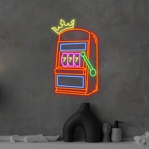 Slot Machine Neon Sign, Slot Machine Led Light, Casino Decor, Game ...