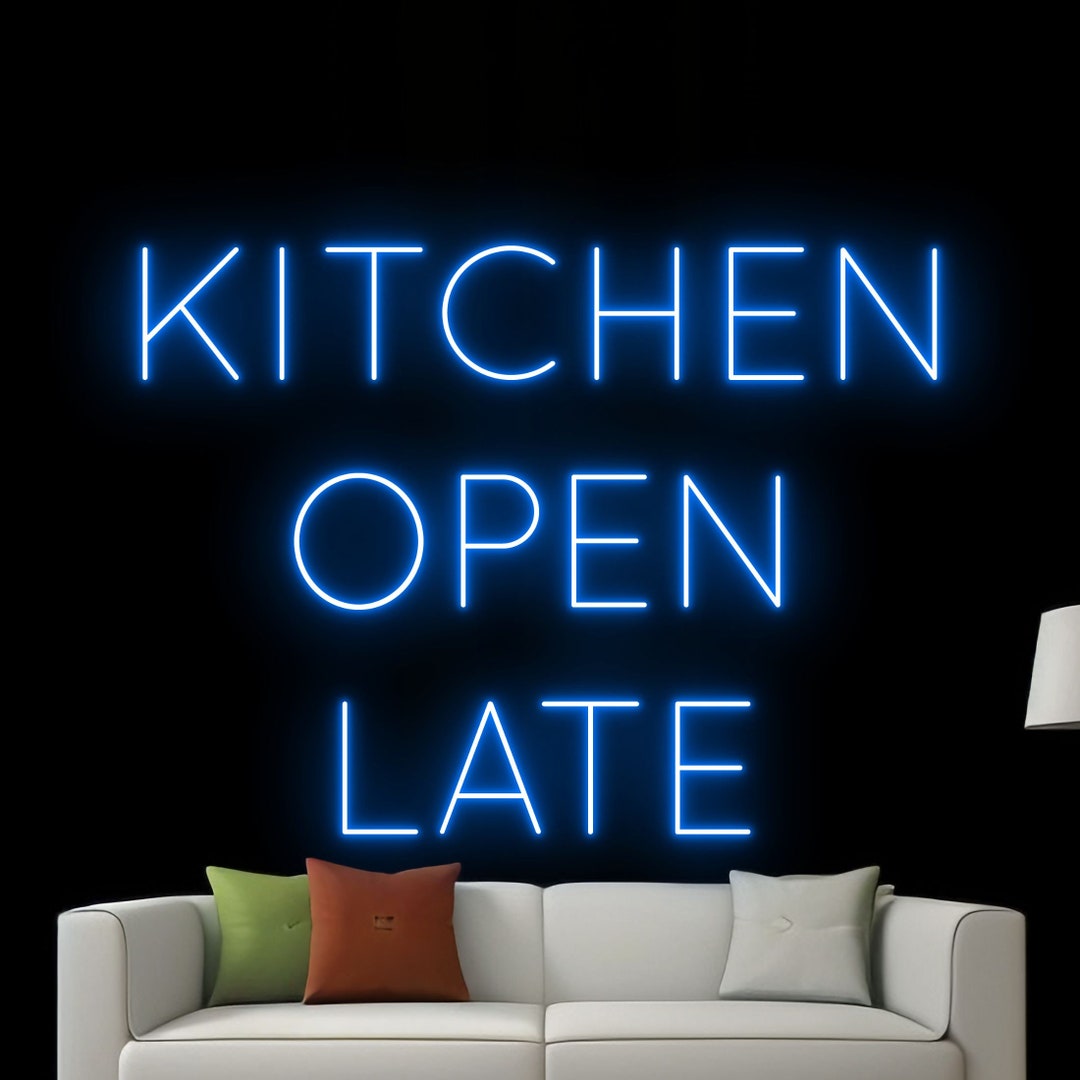 Kitchen Open Late Led Sign, Open Neon Sign, Welcome Open Led Light ...