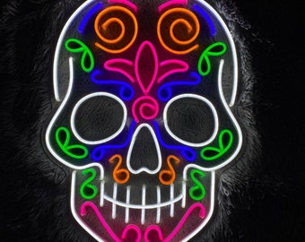 Skull Led Neon Sign - Etsy