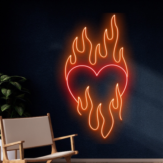 Heart With Flames Around It