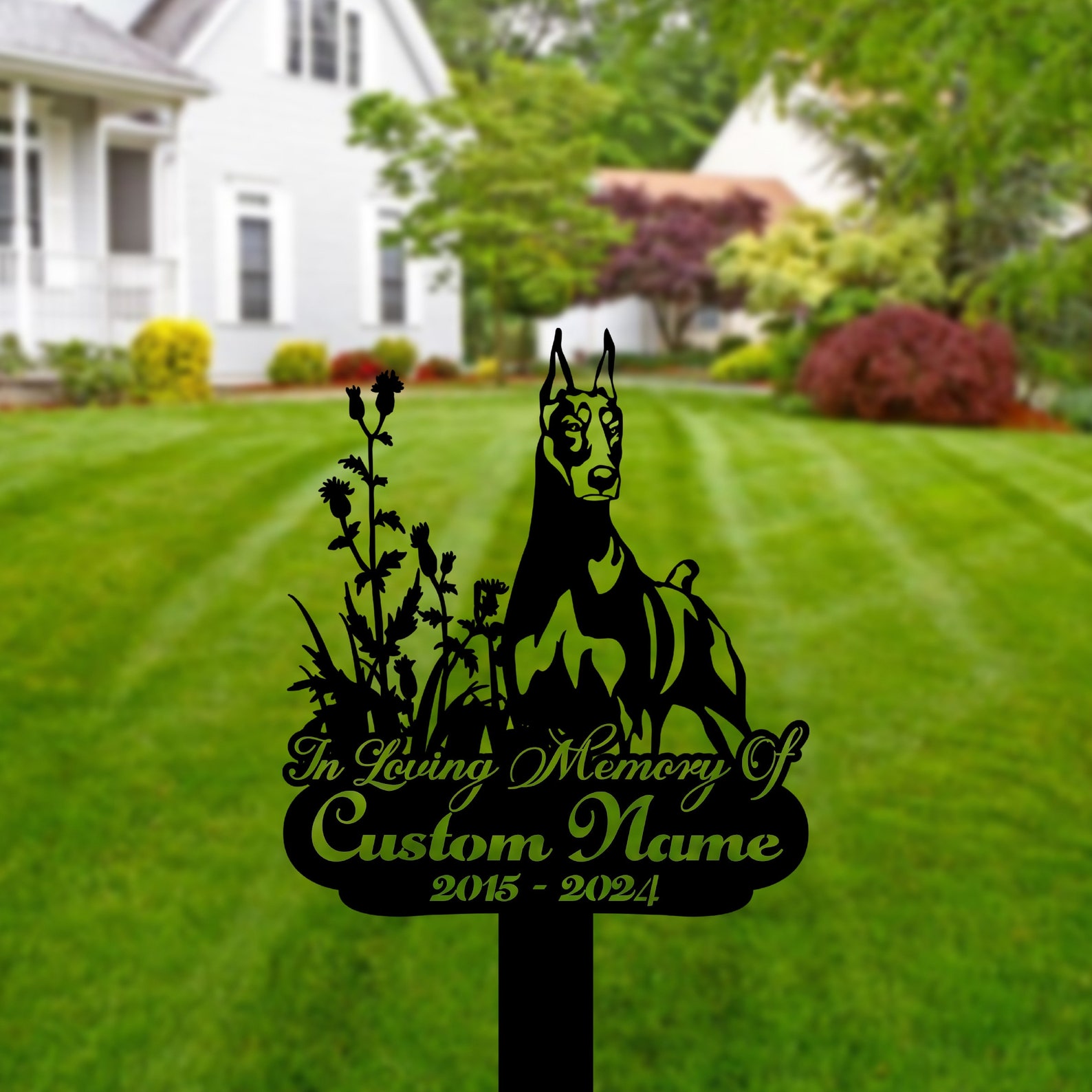 Custom Doberman Memorial Stake Metal Sign - Personalized Doberman Dog ...