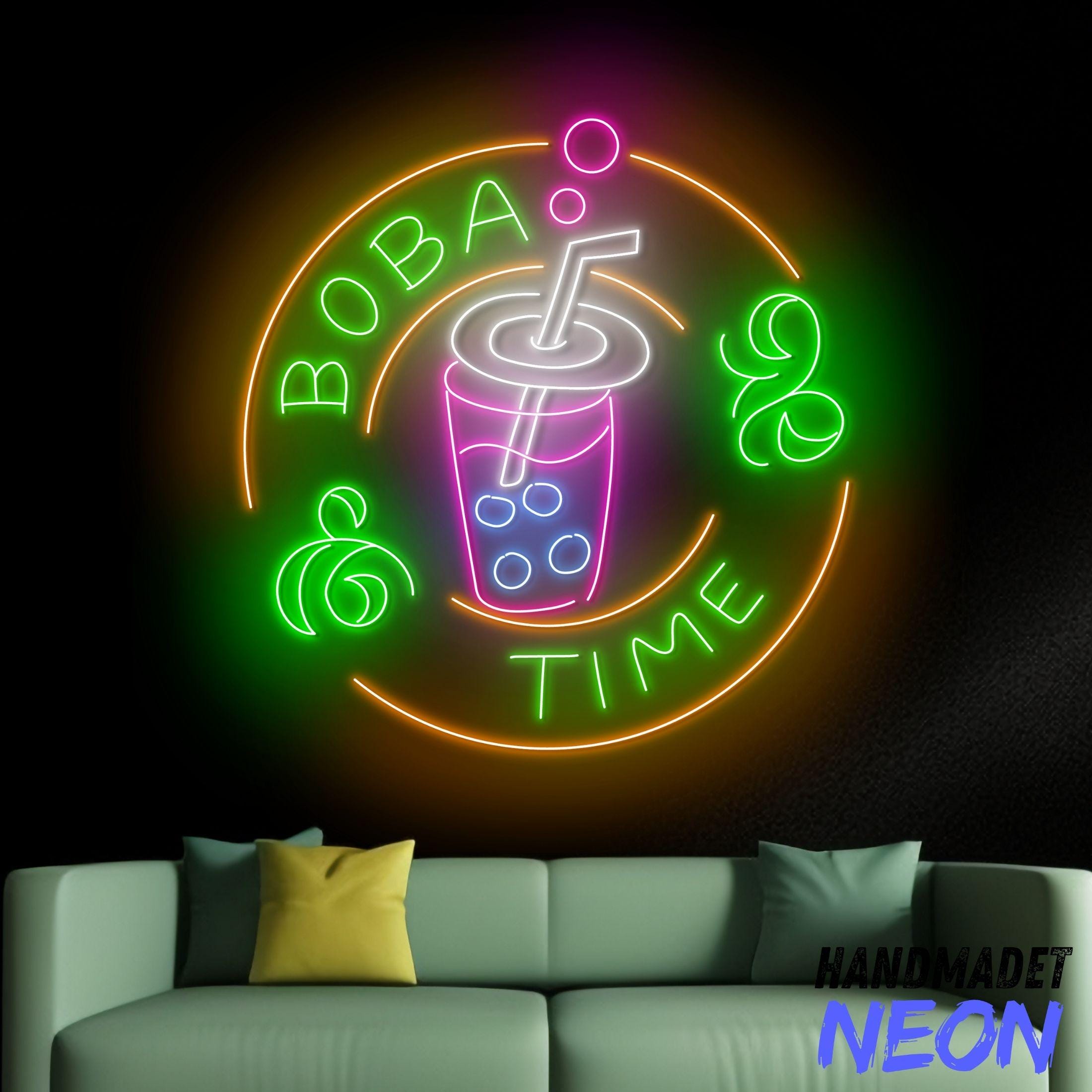 Boba Time Neon Sign, Boba Tea Led Sign, Bubble Tea Neon Light, Milk Tea ...