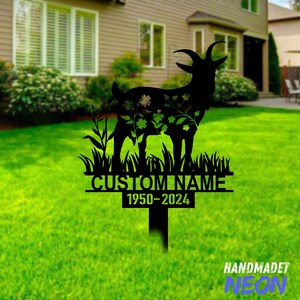 Custom Goat Memorial Stake, Goat Metal Stakes, Goat Grave Stake, Goat ...