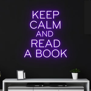 Custom Keep Calm and Read A Book Neon Sign, Custom Name LED Light ...