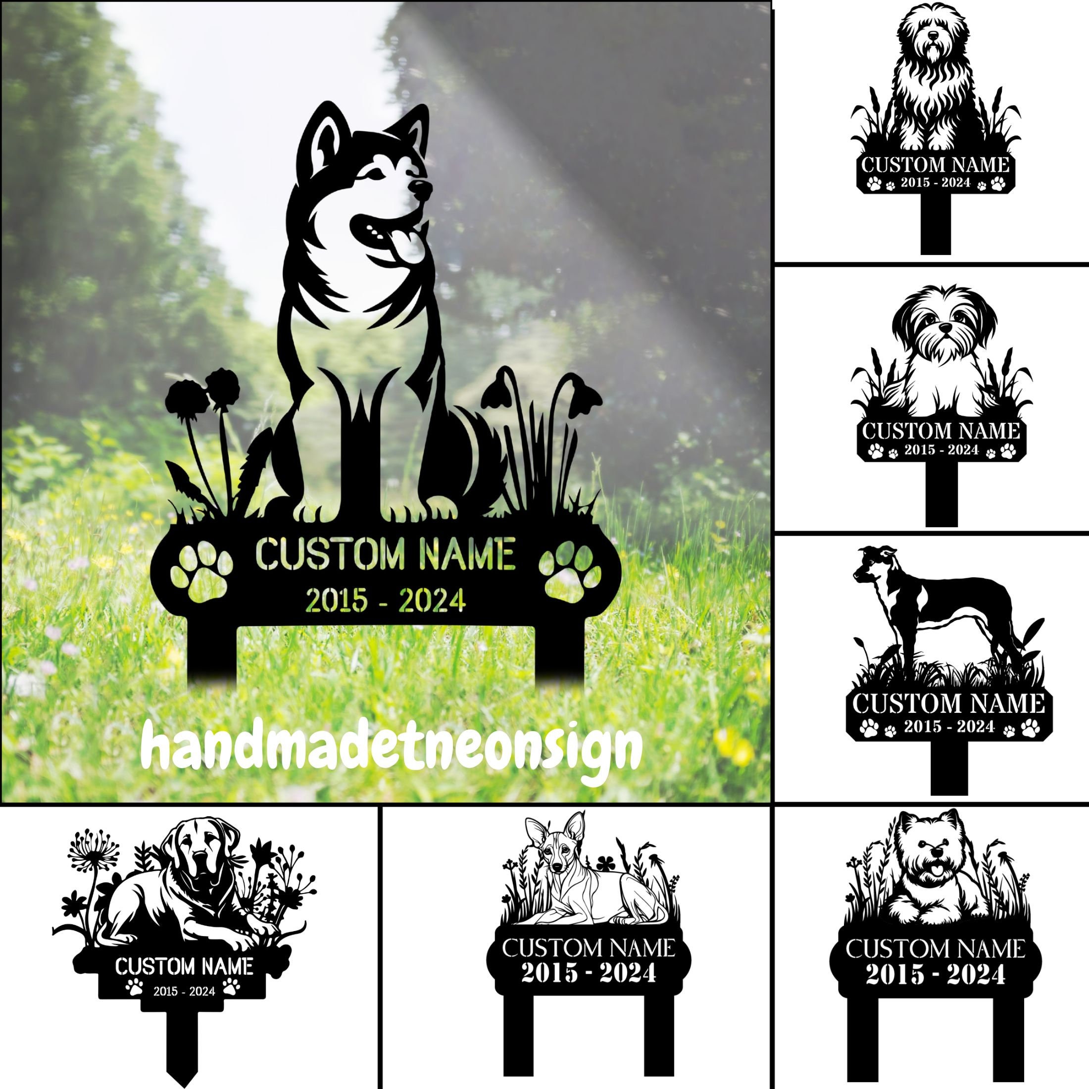 Custom Dog Memorial Stake, Every Dog Breed Stake Metal Sign, Dog Grave ...